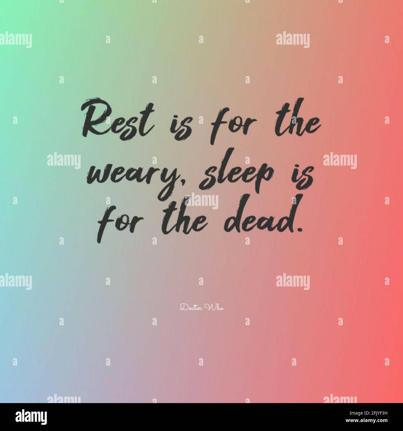 Witty quote about rest and sleep on a colorful background Stock Photo ...