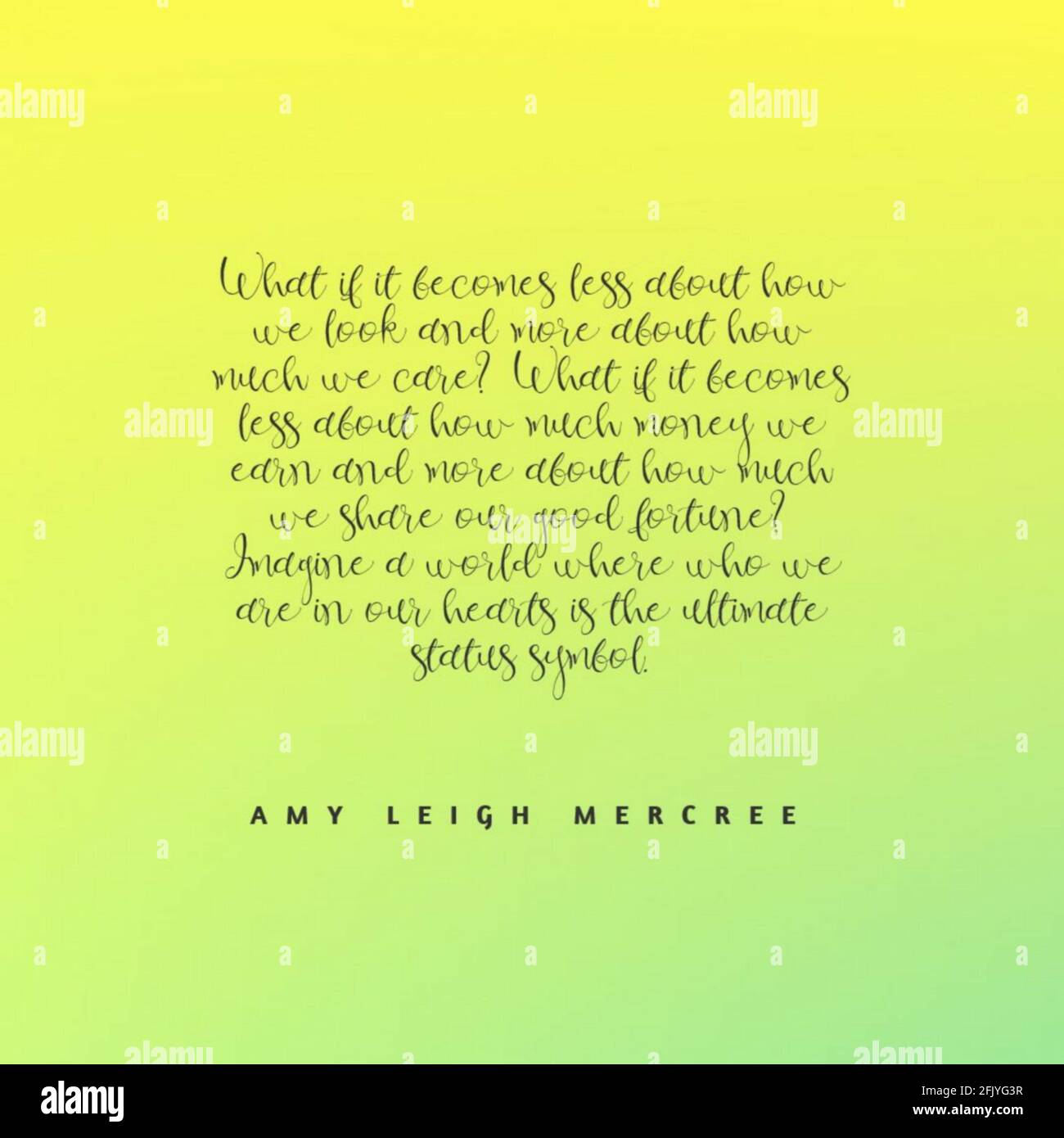 Quote about external and inner values on a yellow background Stock ...