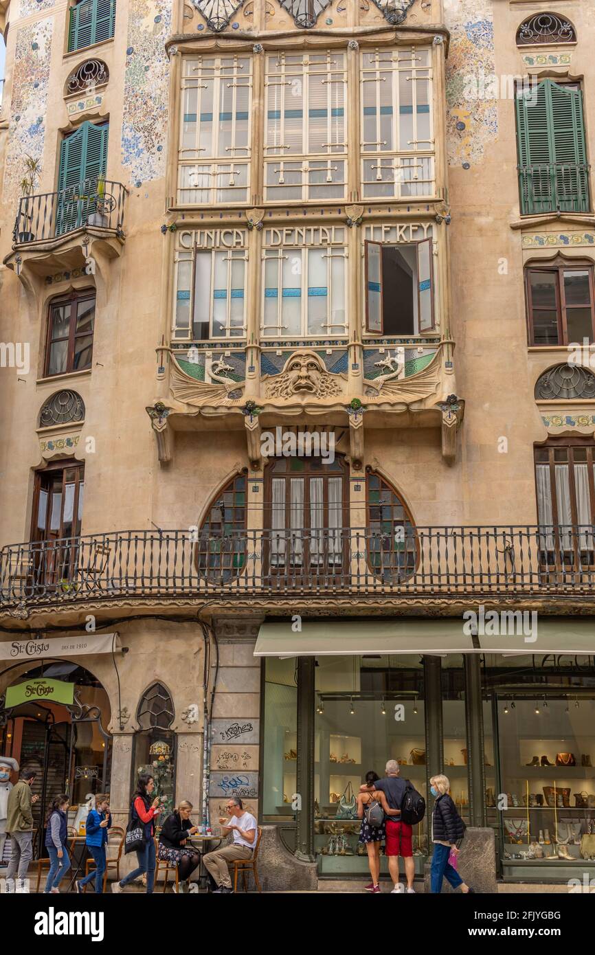 Palma de Mallorca, Spain; april 23 2021: Main facade of Ca'n Forteza ...