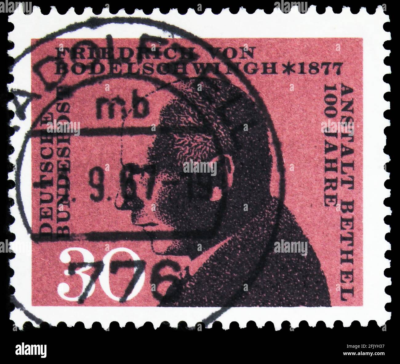 MOSCOW, RUSSIA - SEPTEMBER 27, 2019: Postage stamp printed in Germany ...