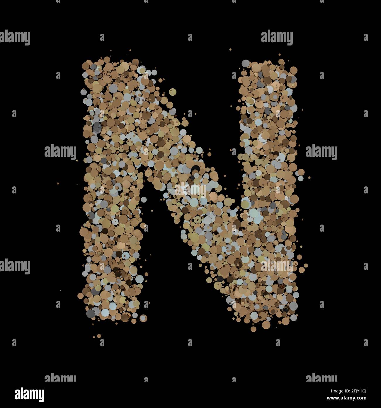 Gold letter n hi-res stock photography and images - Alamy