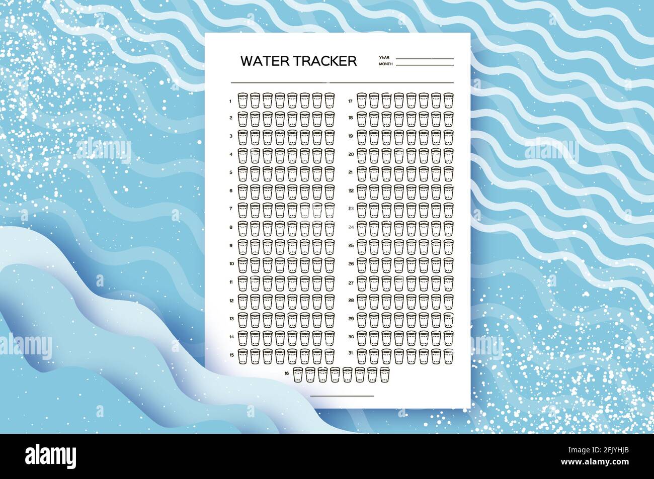 Water Tracker. Water Balance Calendar. Water Monthly Tracker. 31 days ...