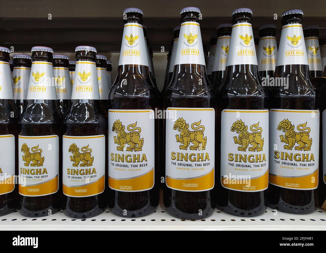 Singha beer the original thai beer in supermarket at Chiang Mai ...