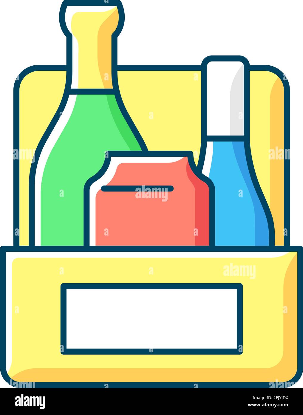 Alcoholic drink to go RGB color icon. Wine,beer and liquor. Alcoholic ...