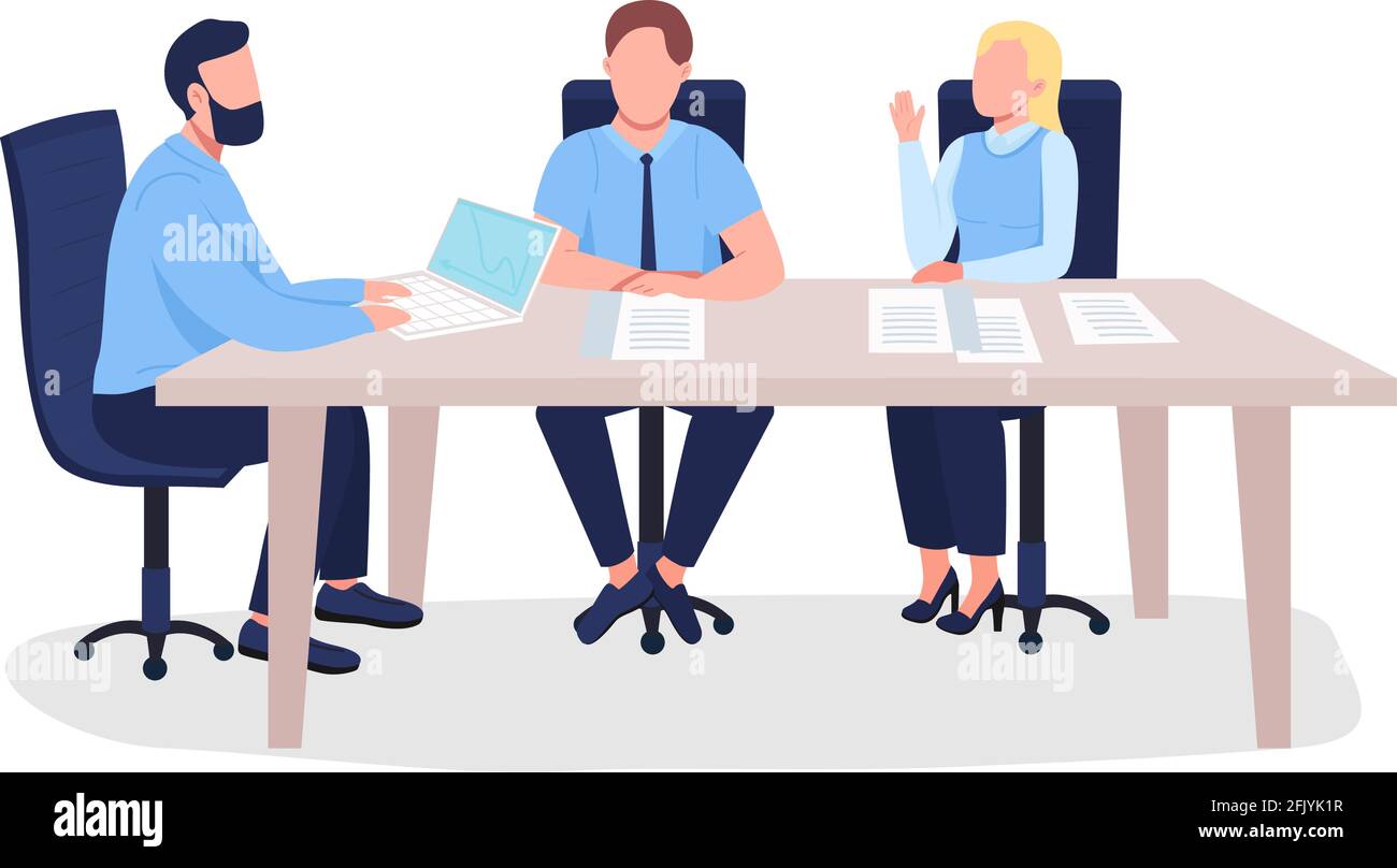 Business people flat color vector faceless characters Stock Vector ...