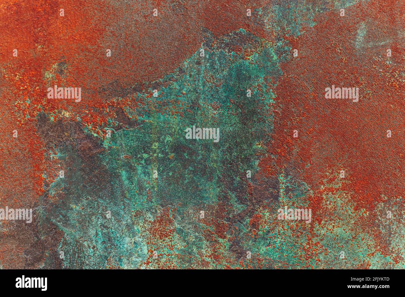Turquoise and red rustic texture background with craquelure. Multi ...
