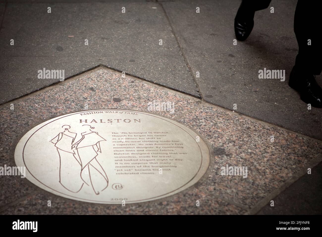 A plaque honoring fashion designer Halston Stock Photo - Alamy