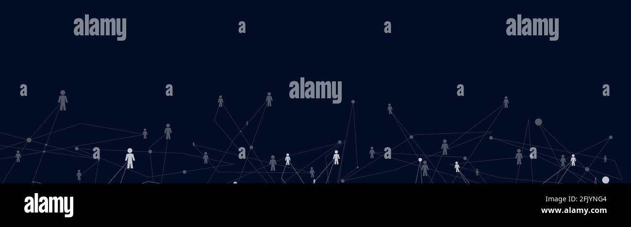 Human Connections on the dark blue background Stock Photo - Alamy