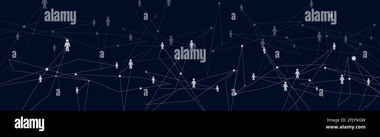 Human Connections on the dark blue background Stock Photo - Alamy