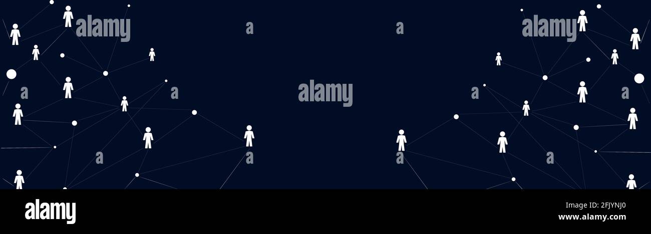Human Connections on the dark blue background Stock Photo - Alamy
