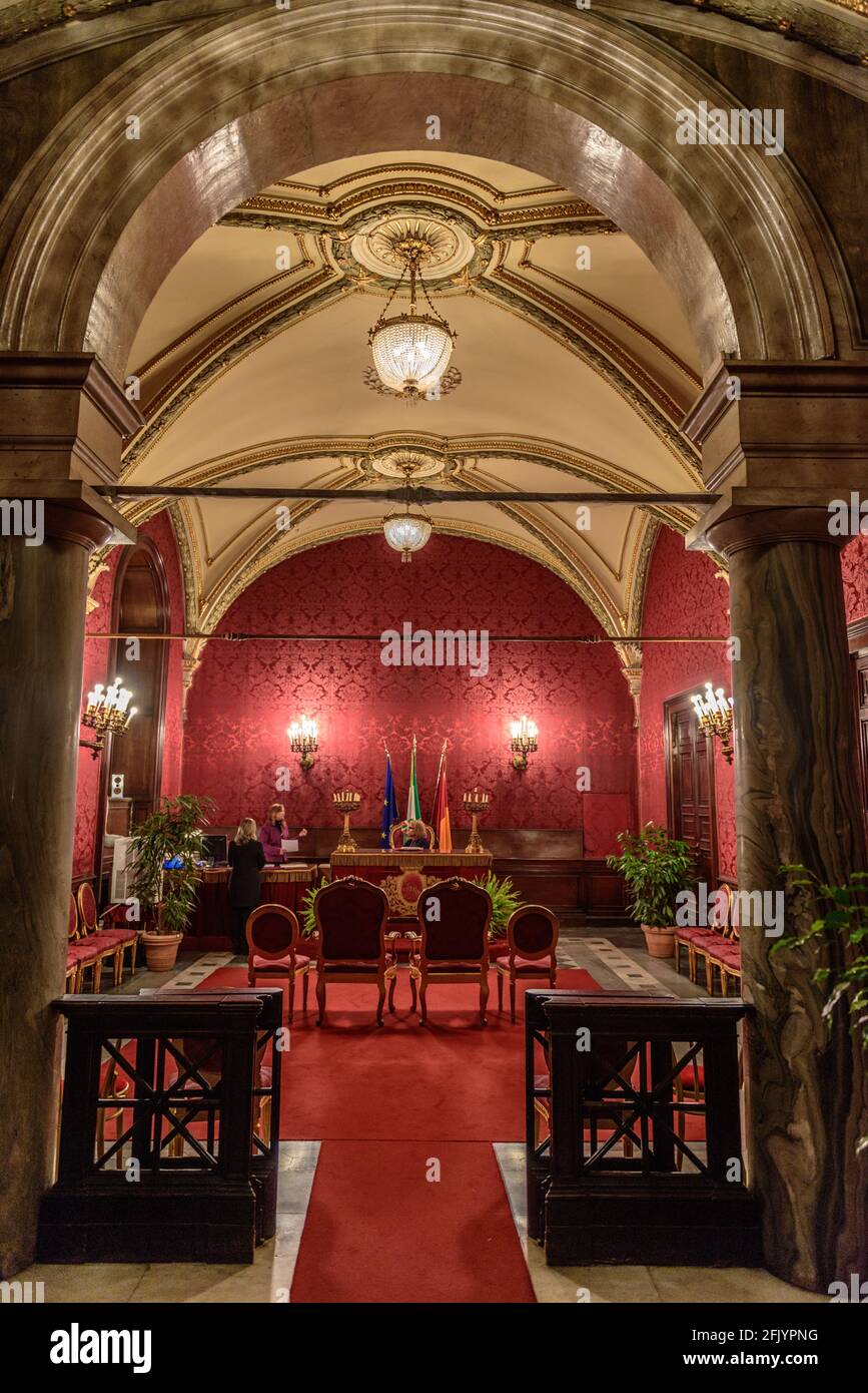 Sala Rossa, Red Room, Civil Marriage, Campidoglio, Rome, Lazio, Italy ...