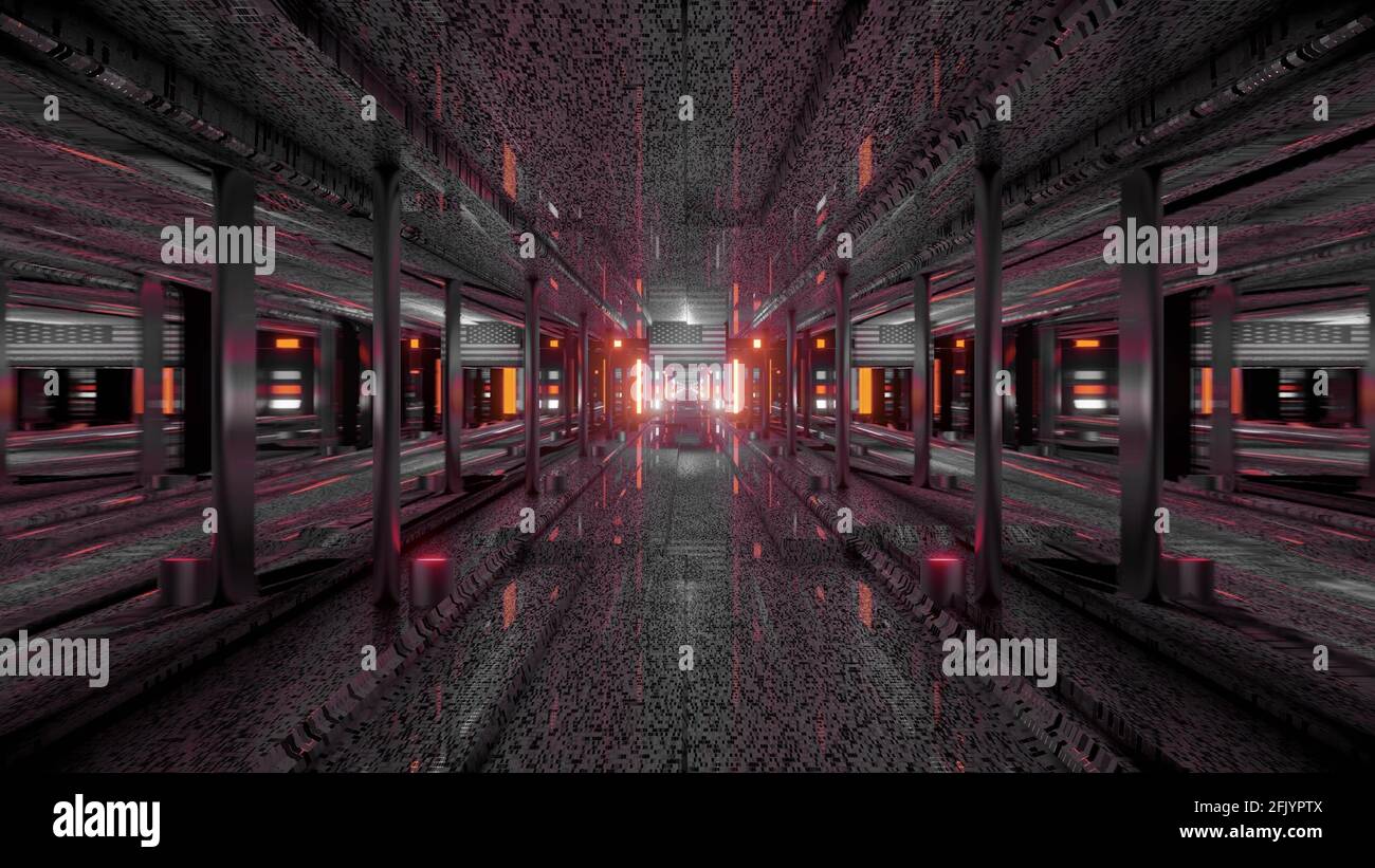 3d illustration of 4K UHD dark endless corridor Stock Photo - Alamy