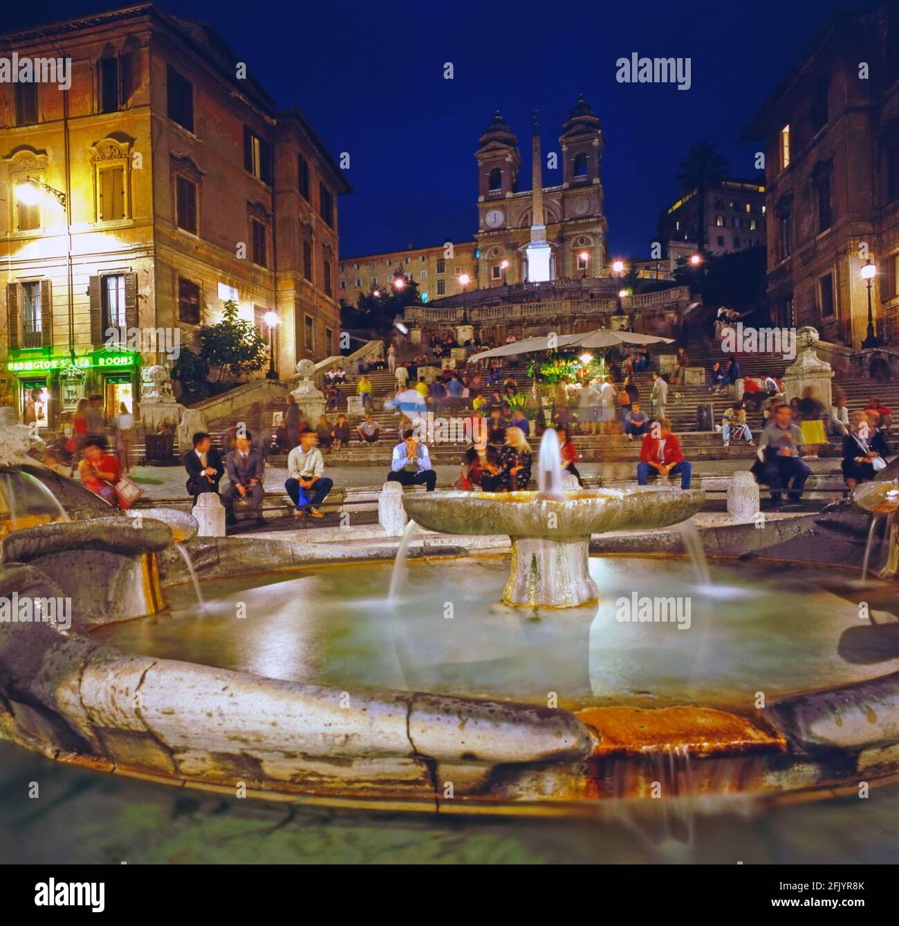 Spanish Stairs at night in Rome, Italy Stock Photo - Alamy