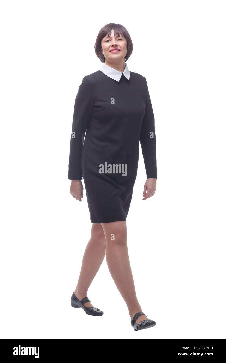 in full growth. confident business woman striding forward Stock Photo ...