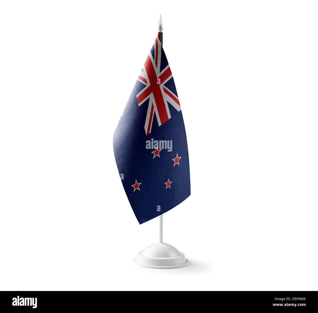 Small national flag of the New Zealand on a white background Stock ...