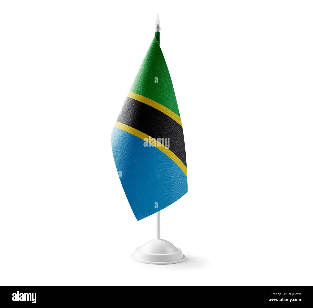 Small national flag of the Tanzania on a white background Stock Photo ...