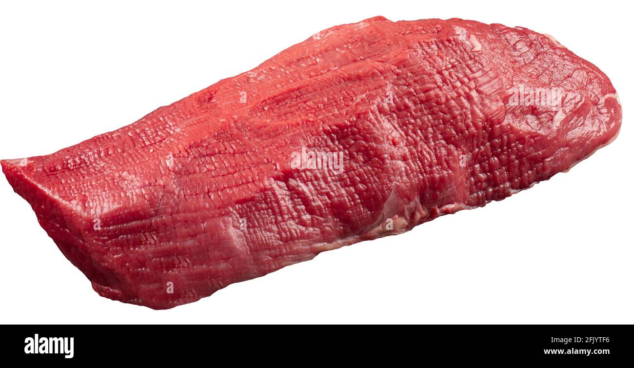 Isolated beef loin meat part on white background Stock Photo - Alamy