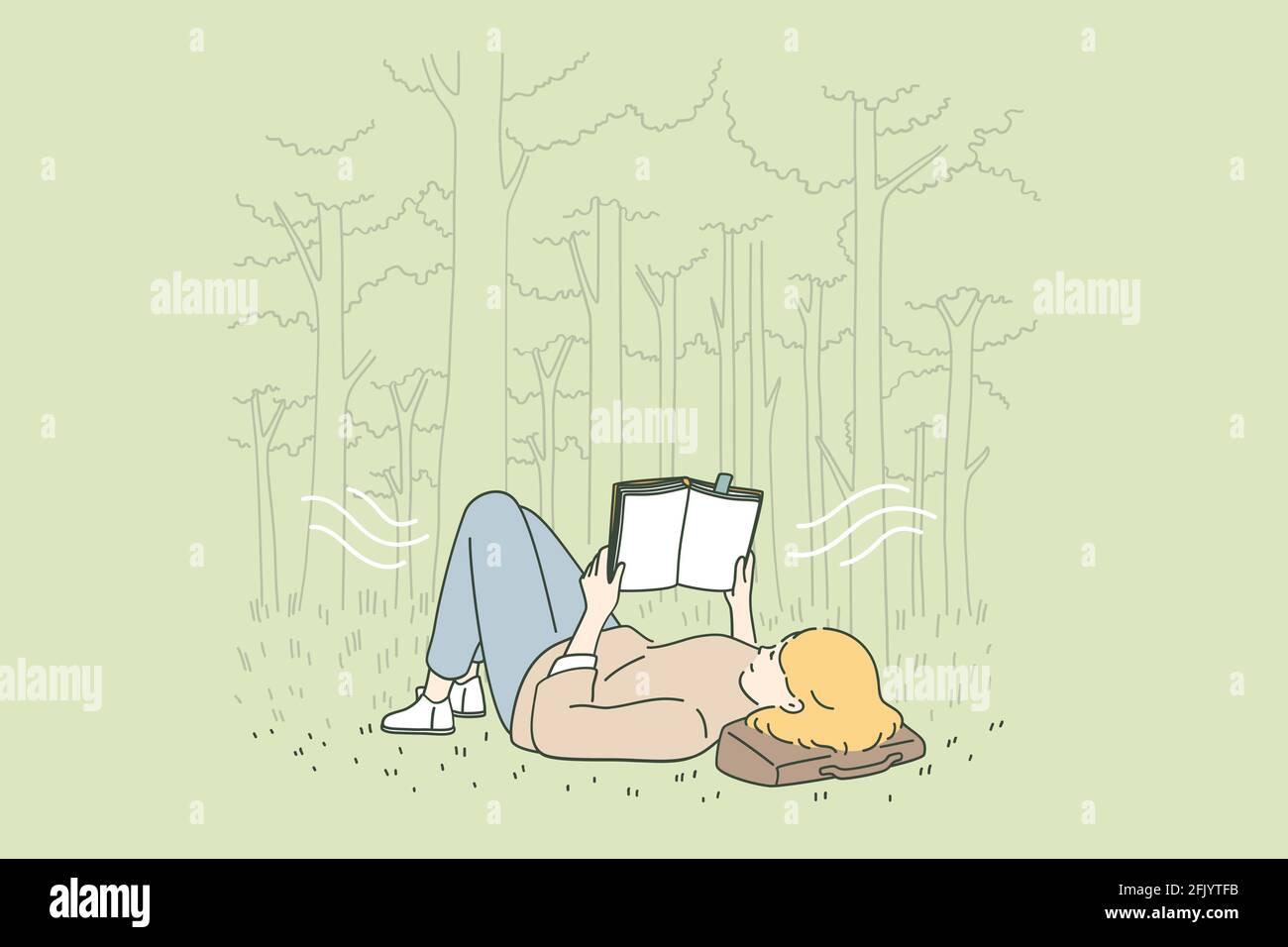 Relaxation, leisure and reading concept Stock Vector Image & Art - Alamy