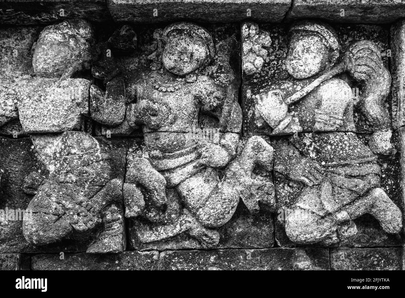 Relief Panels At Borobudur Temple, Yogyakarta, Central Java, Indonesia ...