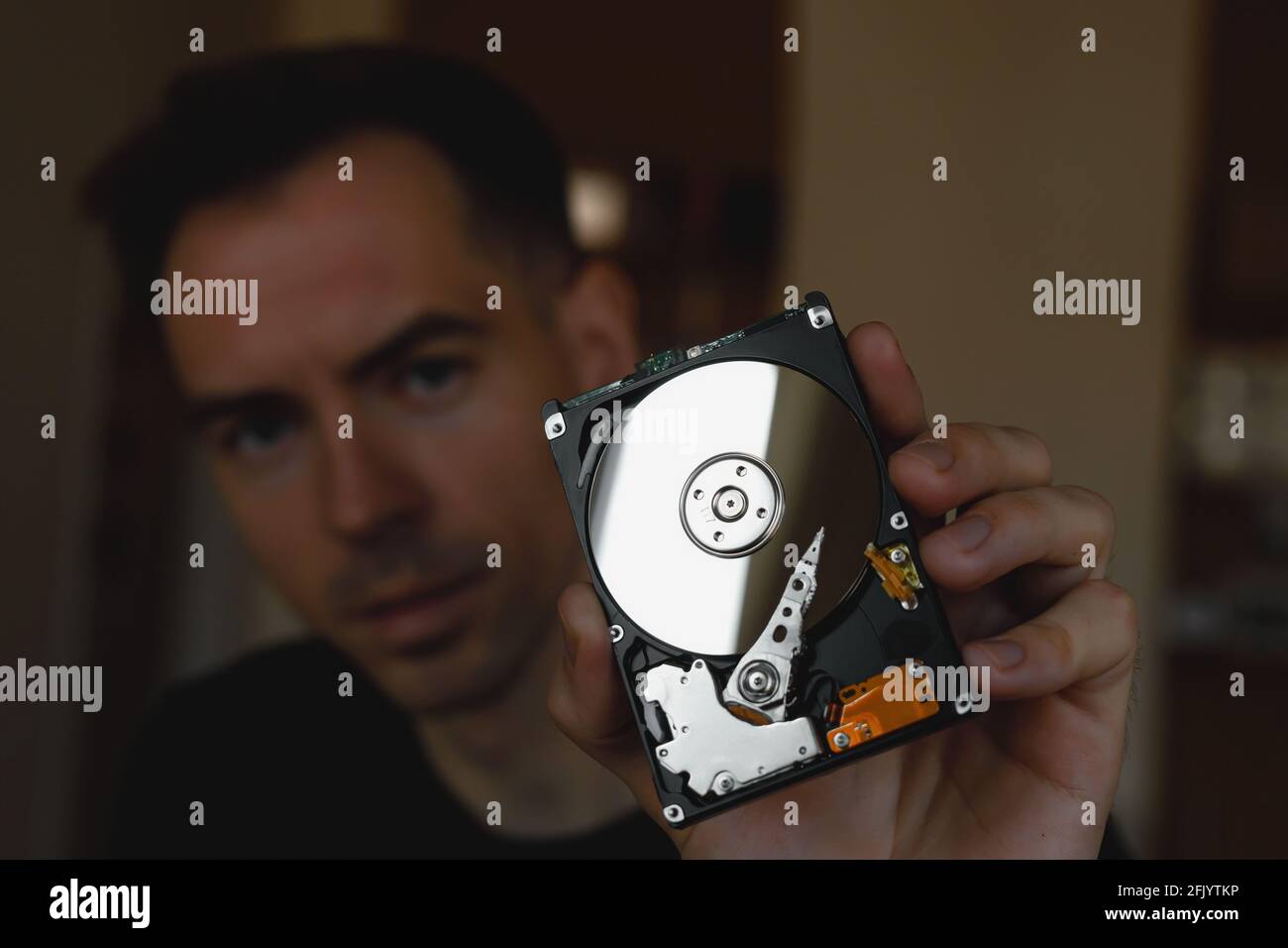 Open hard drive in hand hi-res stock photography and images - Alamy