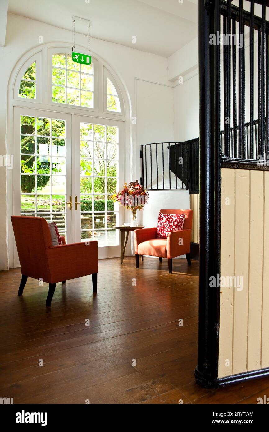 Inside a hotel room at Slebech Park Hotel, Pembrokeshire, West Wales ...