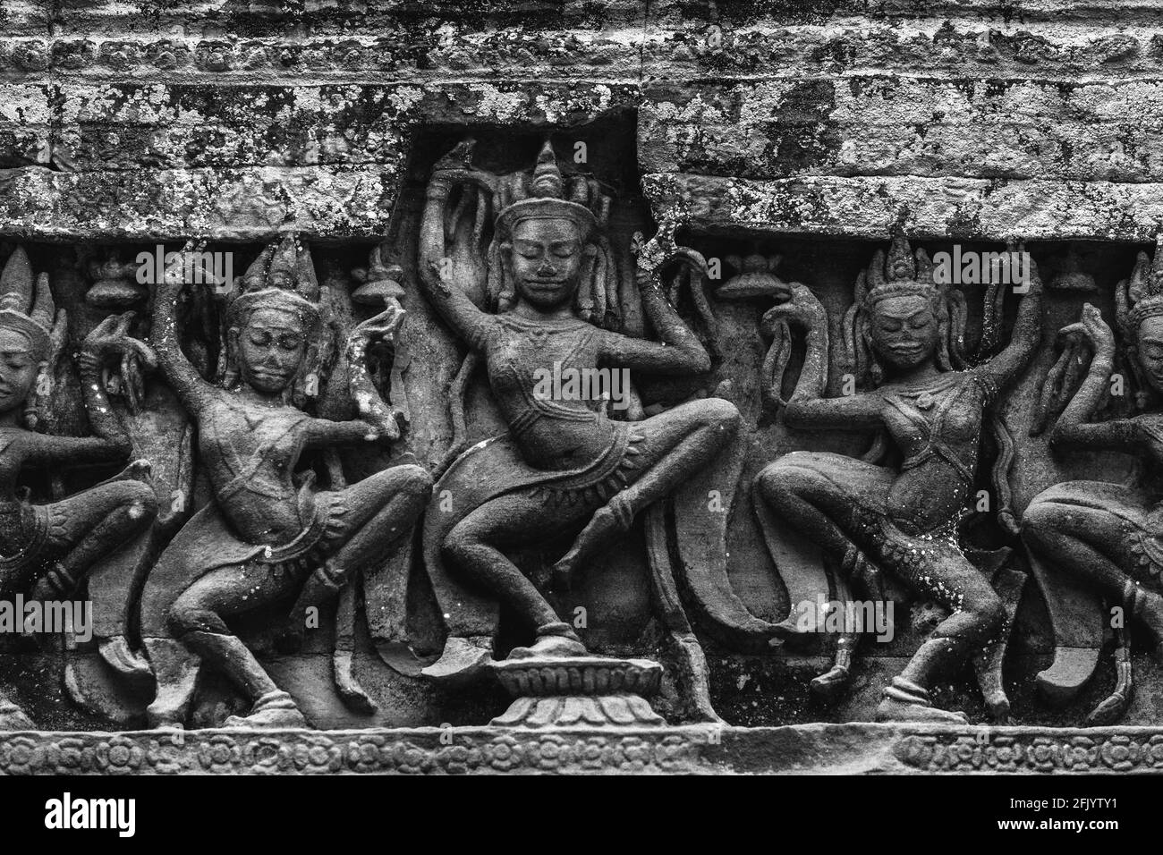 Bas Reliefs At Preah Khan Temple, Angkor Wat Temple Complex, Siem Reap ...