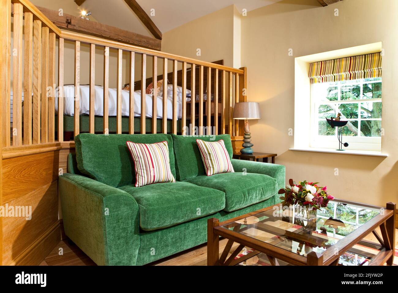 Inside a hotel room at Slebech Park Hotel, Pembrokeshire, West Wales ...