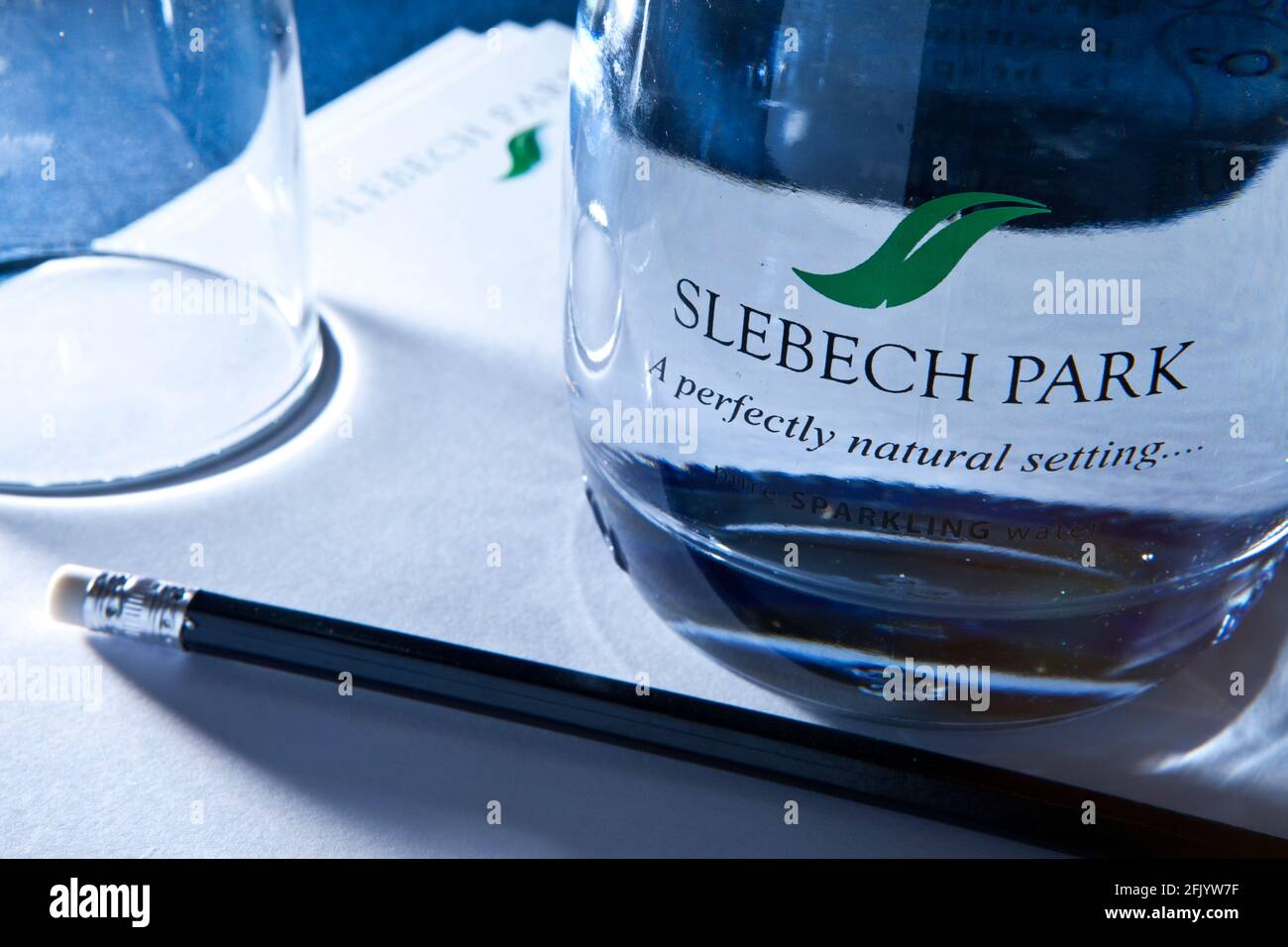 Slebech Park Hotel branded glass water bottle, Pembrokeshire, West ...