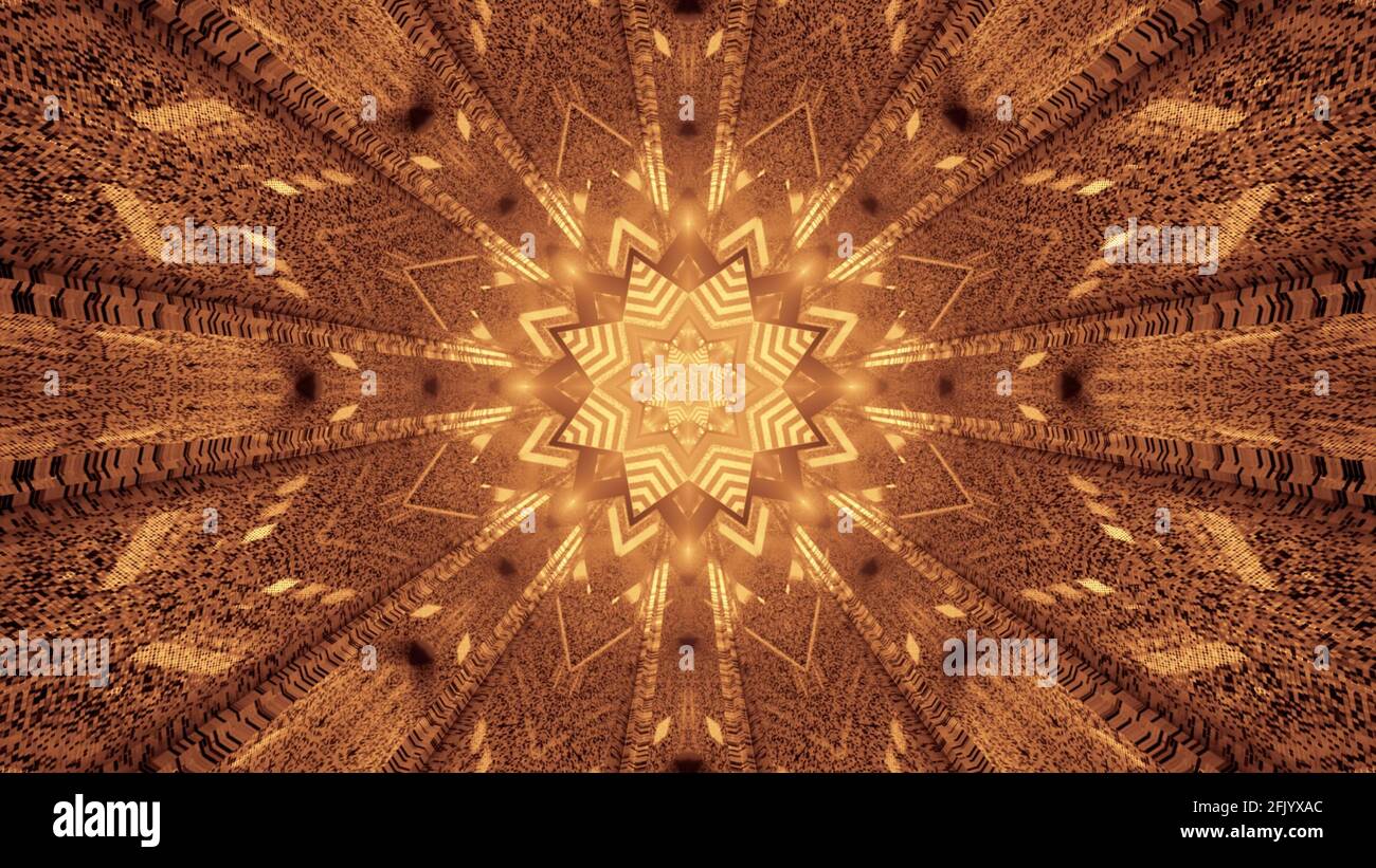 Star shaped tunnel with distorted walls 4K UHD 3D illustration Stock ...