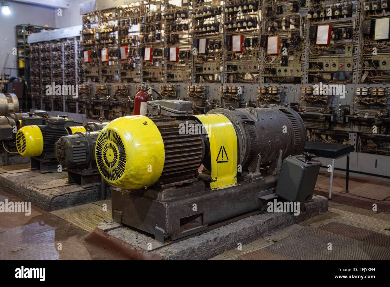 old machine generator room, hall Stock Photo - Alamy