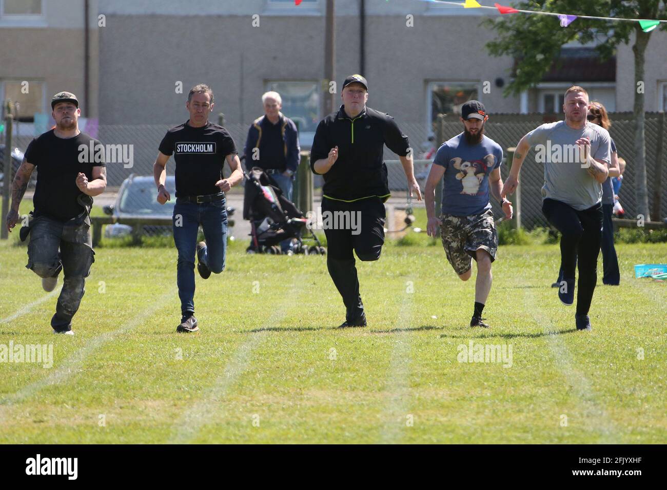 Muirhead Primary School Sports Day The Dads Race Stock Photo - Alamy
