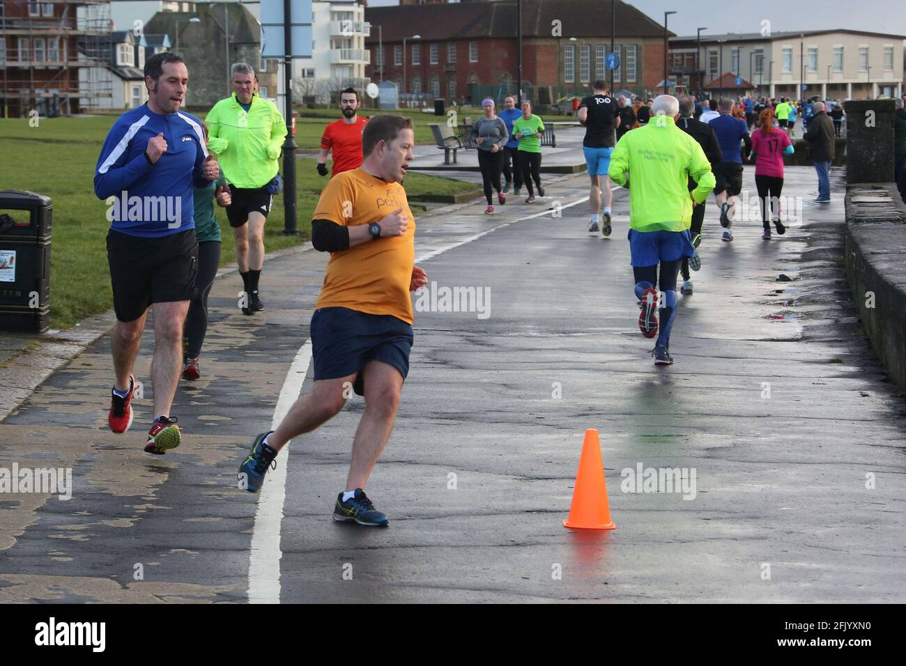 Troon 5k Park Run along Troon seafront, Ayrshire, Scotland, UK The ...