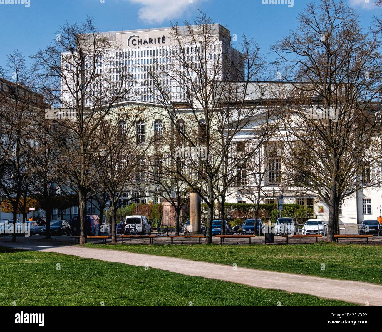 View of Deutsche Theatre & Charite hospital Building from ...