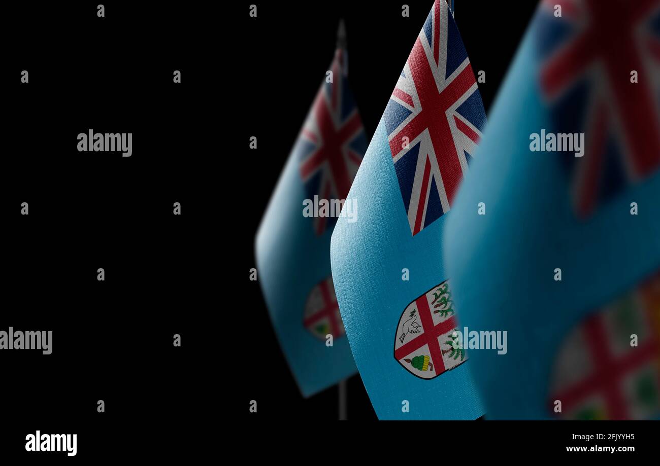 Small national flags of the Fiji on a black background Stock Photo - Alamy