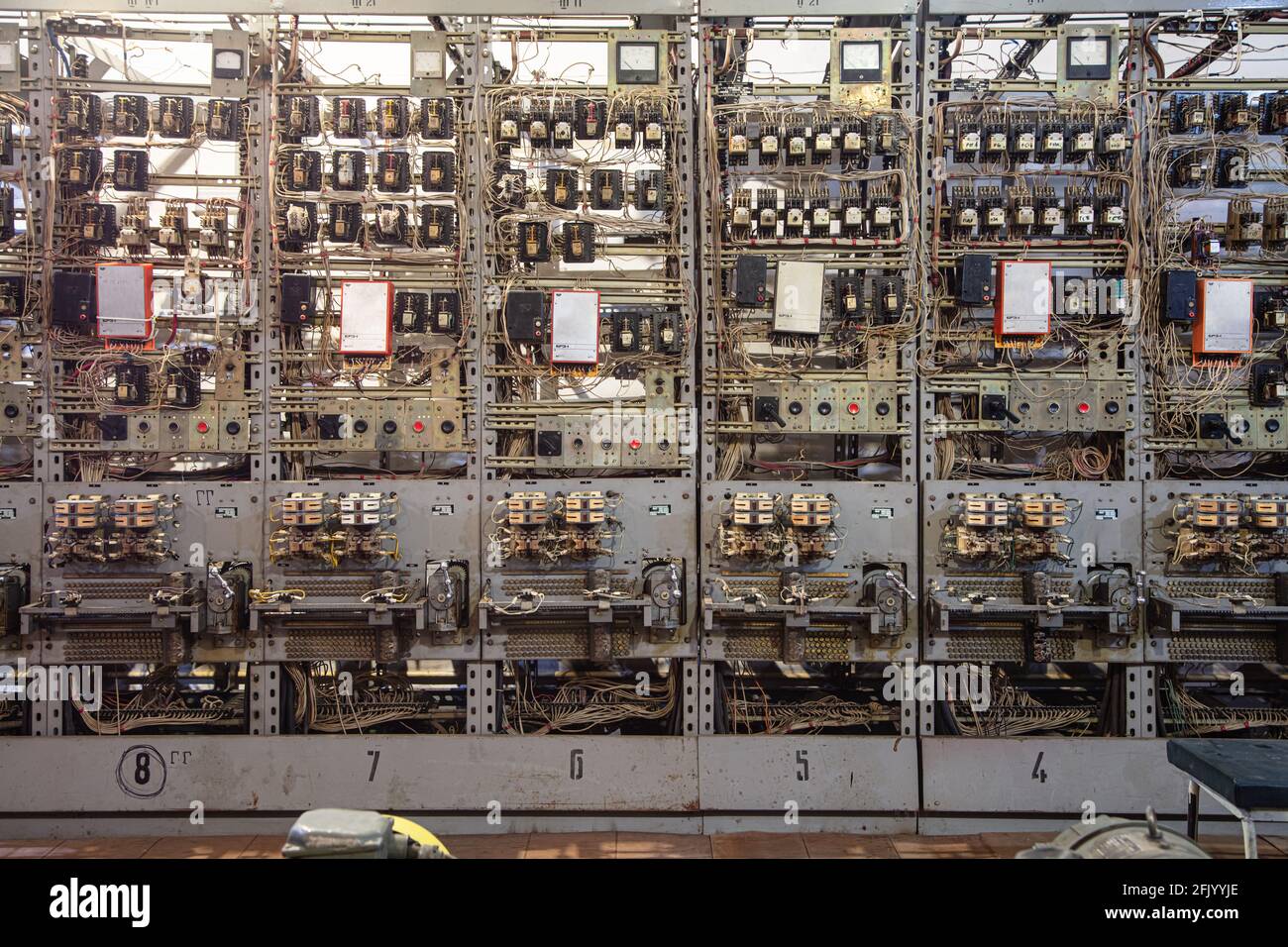 old machine generator room, hall Stock Photo - Alamy