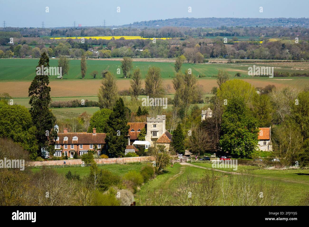 England, Oxfordshire, Little Wittenham from the clumpsl Stock Photo - Alamy