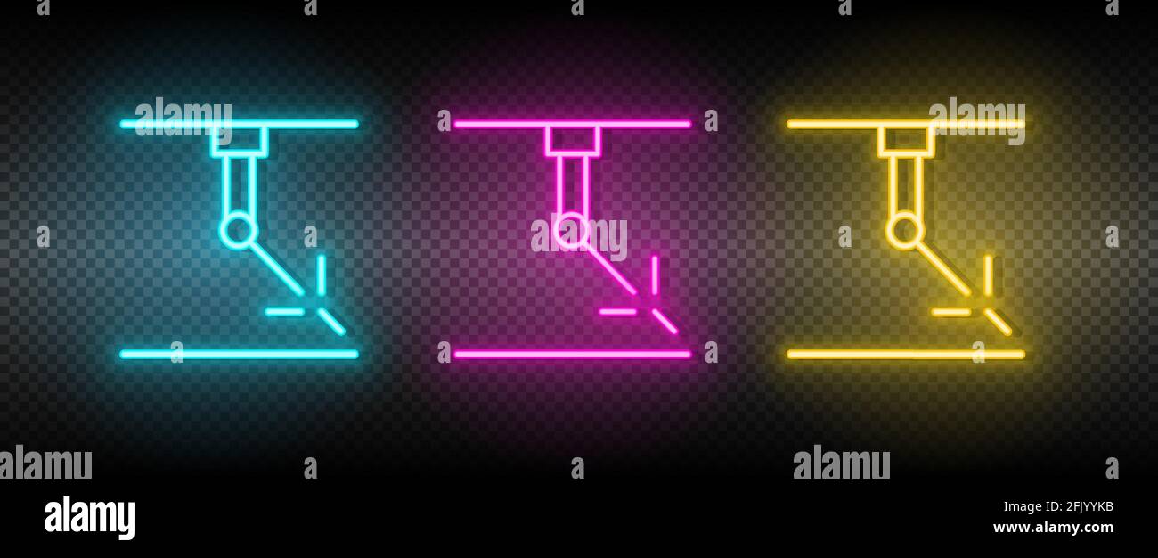 hydraulic arm, industrial arm neon icon set Stock Vector Image & Art ...
