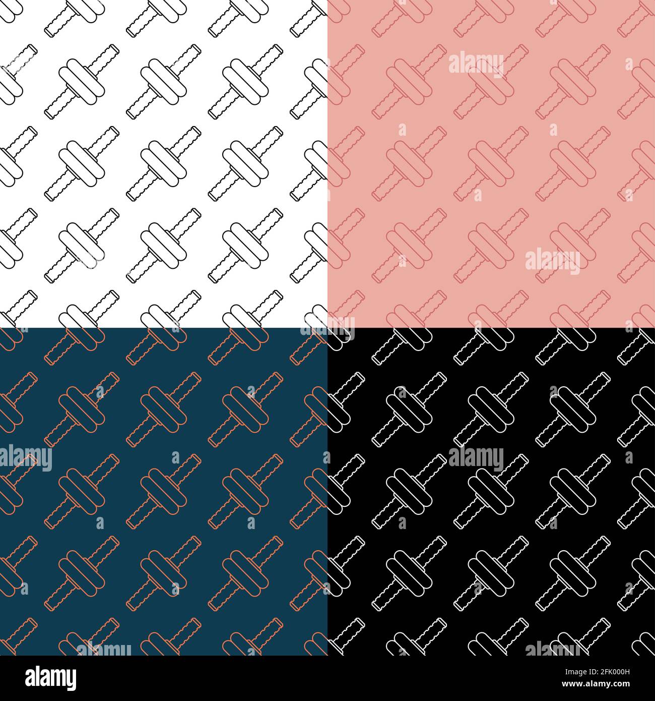 set of seamless patterns with sports ab wheel icon for press. Ornament ...