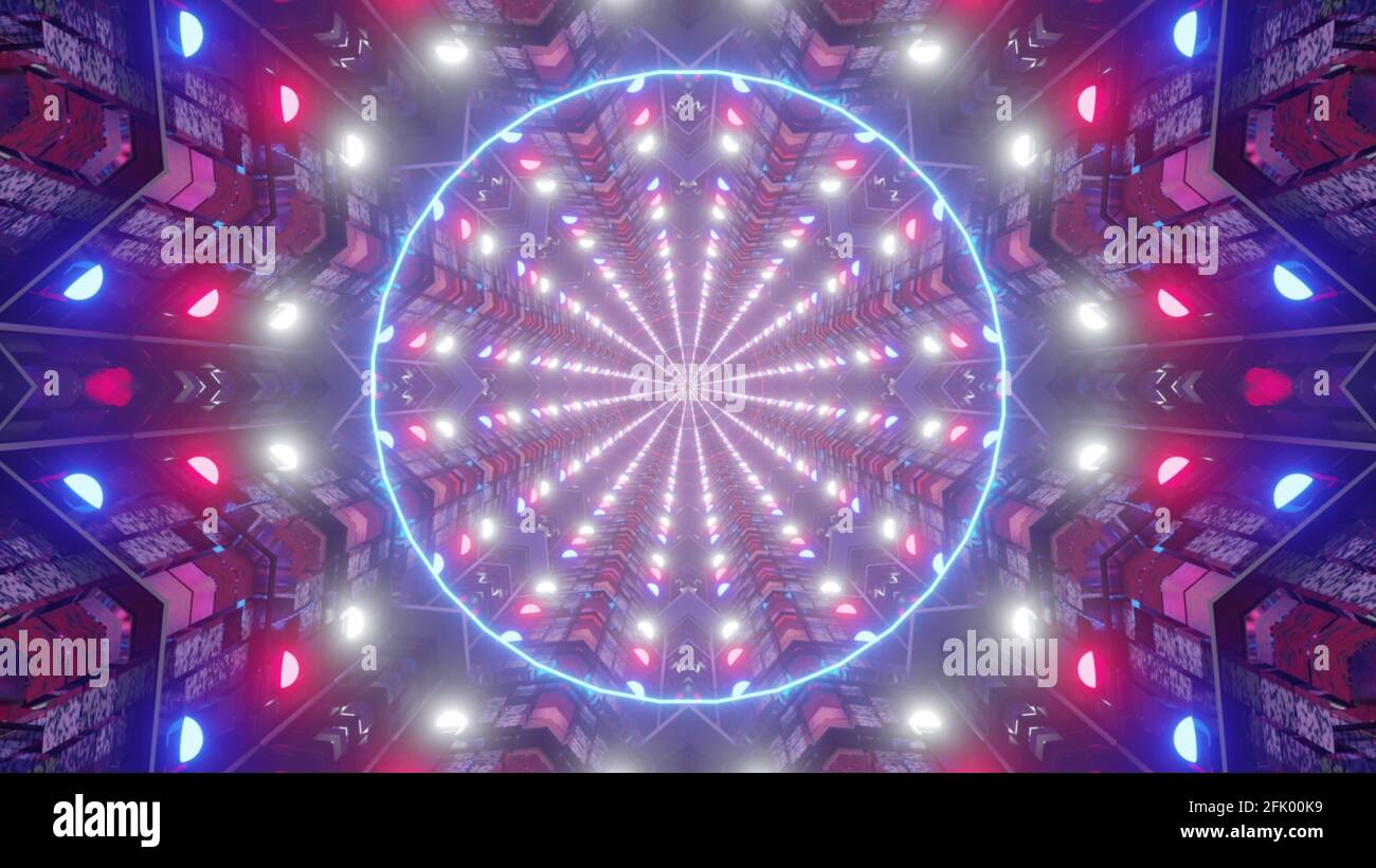 Luminous neon geometric design 4K UHD 3d illustration Stock Photo - Alamy