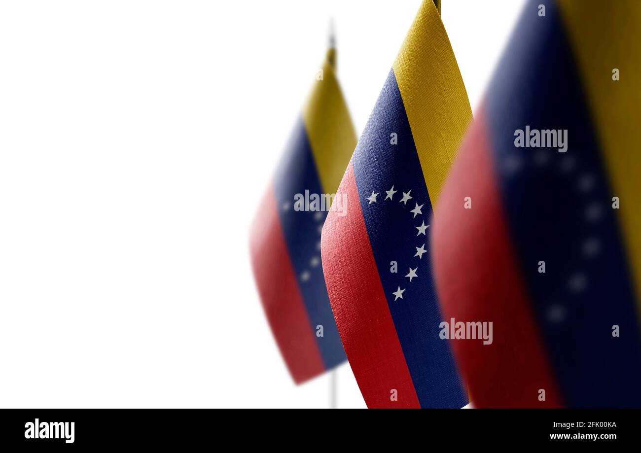 Small national flags of the Venezuela on a white background Stock Photo ...