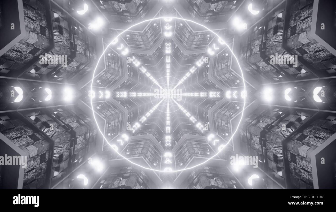 Futuristic geometric design with symmetric lights 4K UHD 3d ...