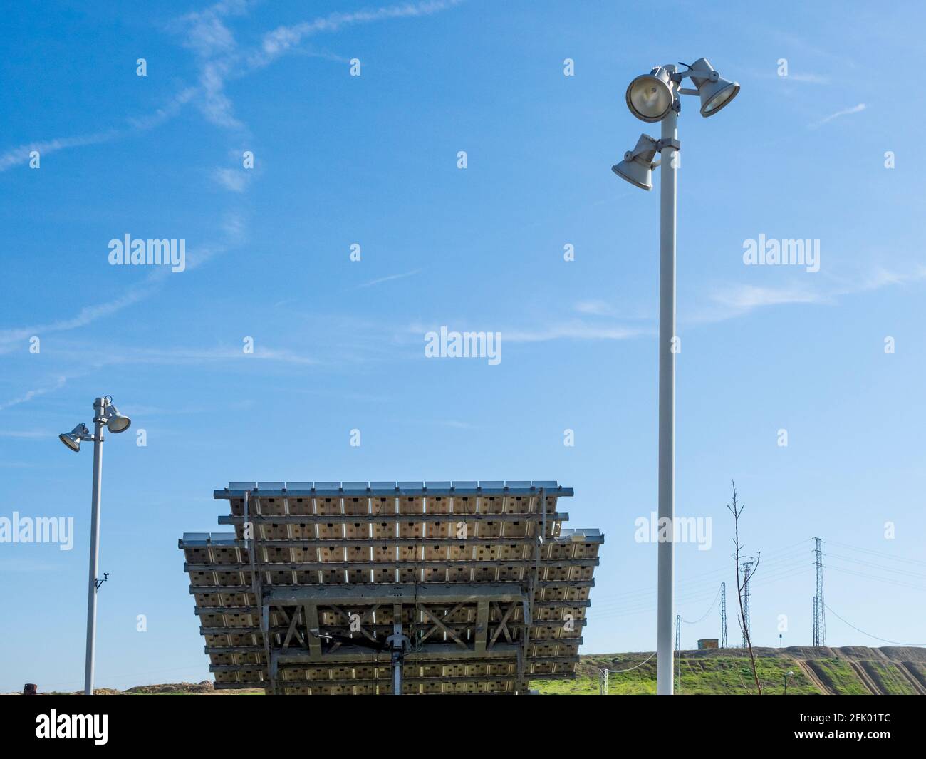 Large solar collector panel for clean electricity production Stock ...