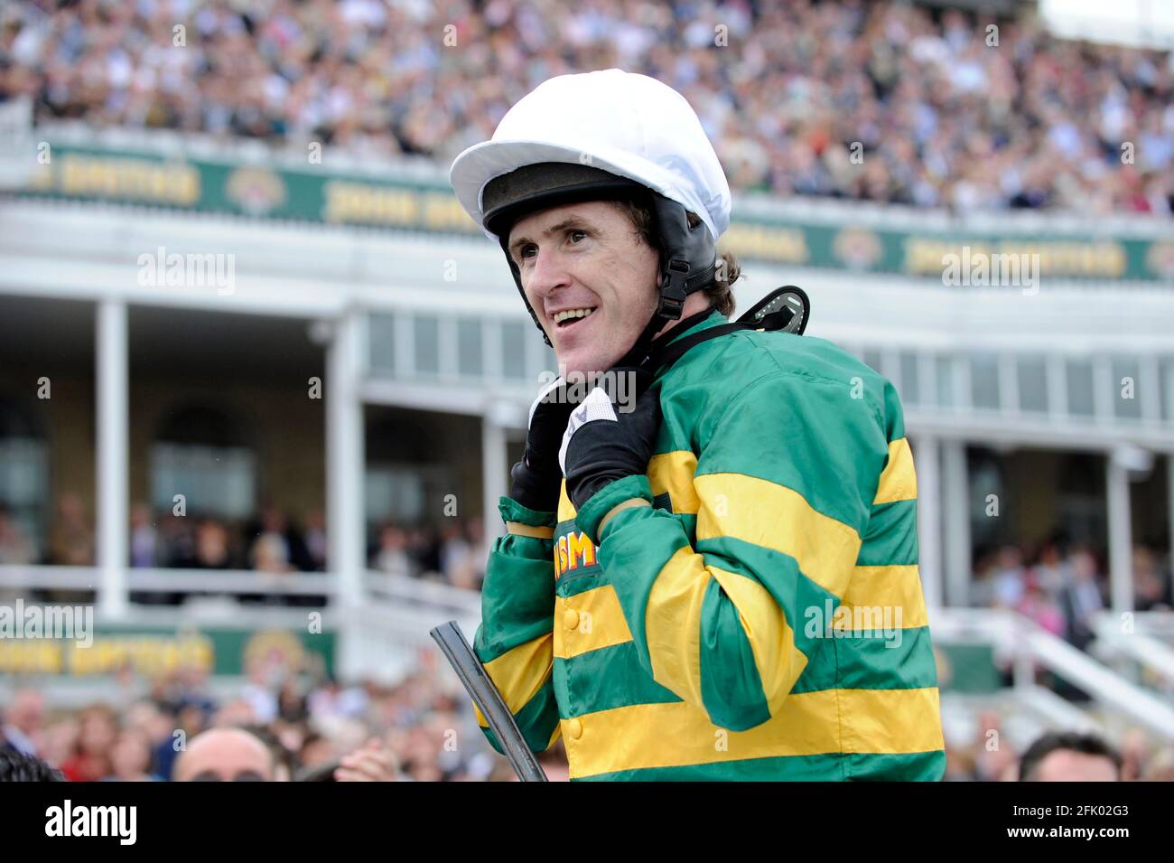 THE GRAND NATIONAL AT AINTREE. TONY McCOY WINS ON DON'T PUSH IT. 10/4 ...