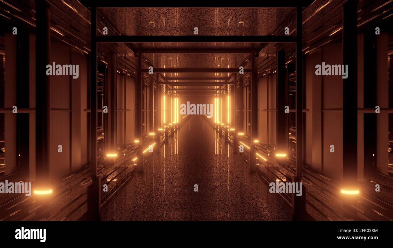 3d illustration of 4K UHD bright endless corridor Stock Photo - Alamy