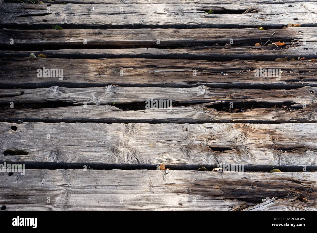 Weathered wooden footpath texture as background Stock Photo - Alamy