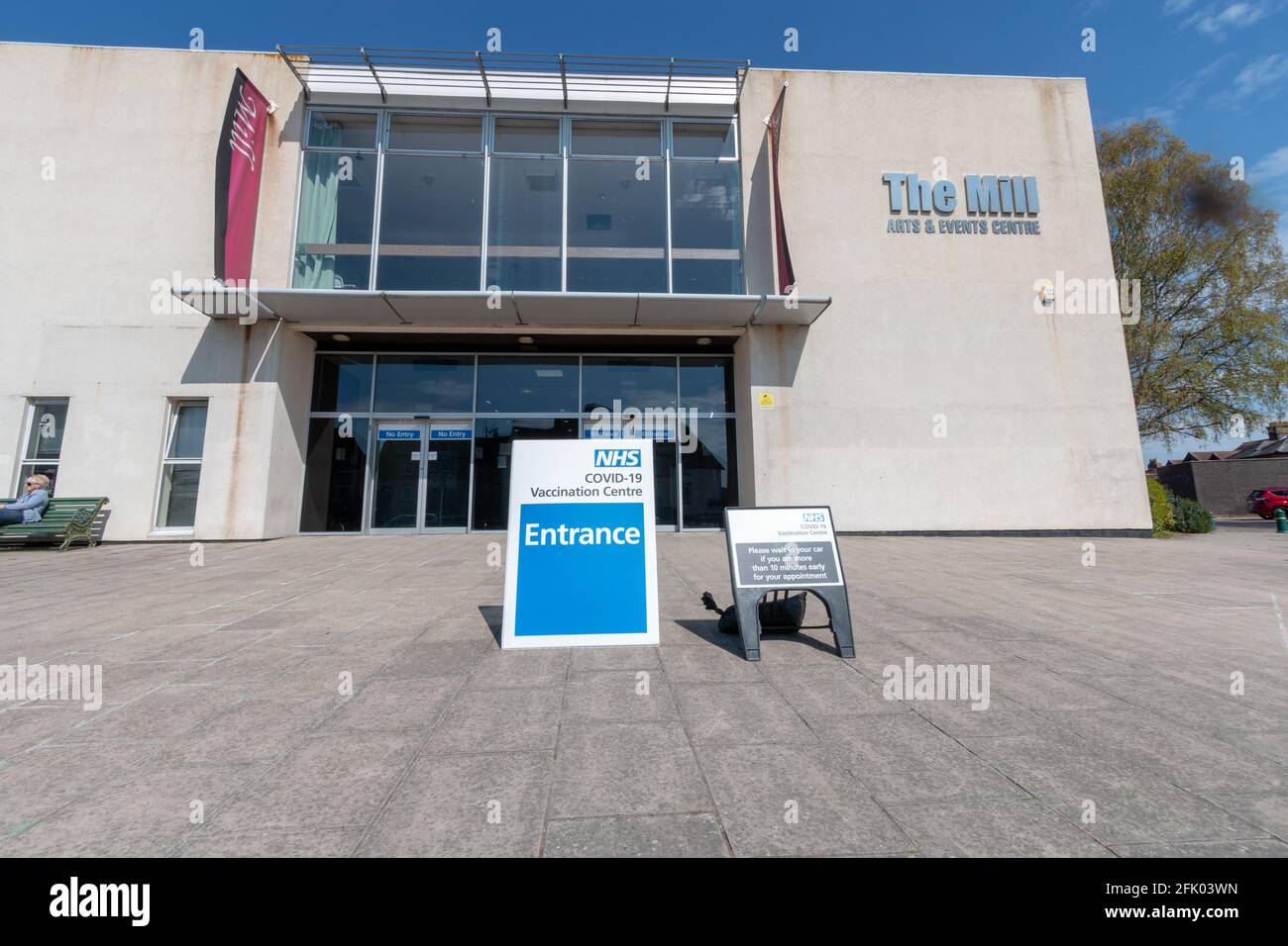 Rayleigh Mill hall, Covid test centre Stock Photo - Alamy