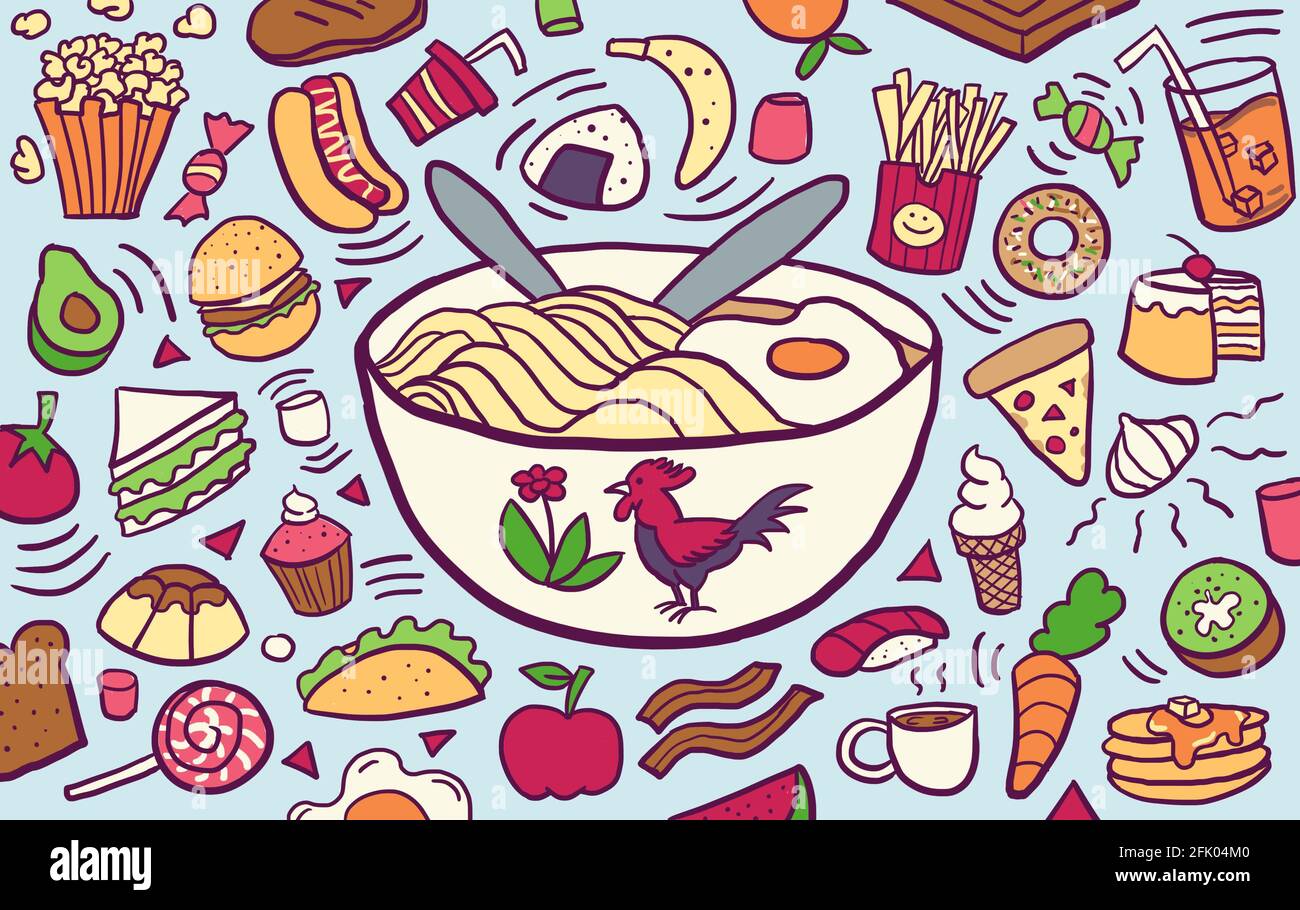 Noodle cartoon hi-res stock photography and images - Alamy