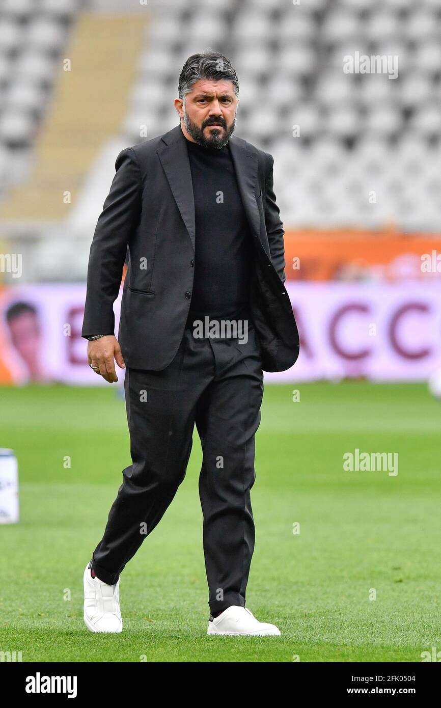 Turin, Italy. 26th Apr, 2021. Manager Gennaro Gattuso of SSC Napoli ...