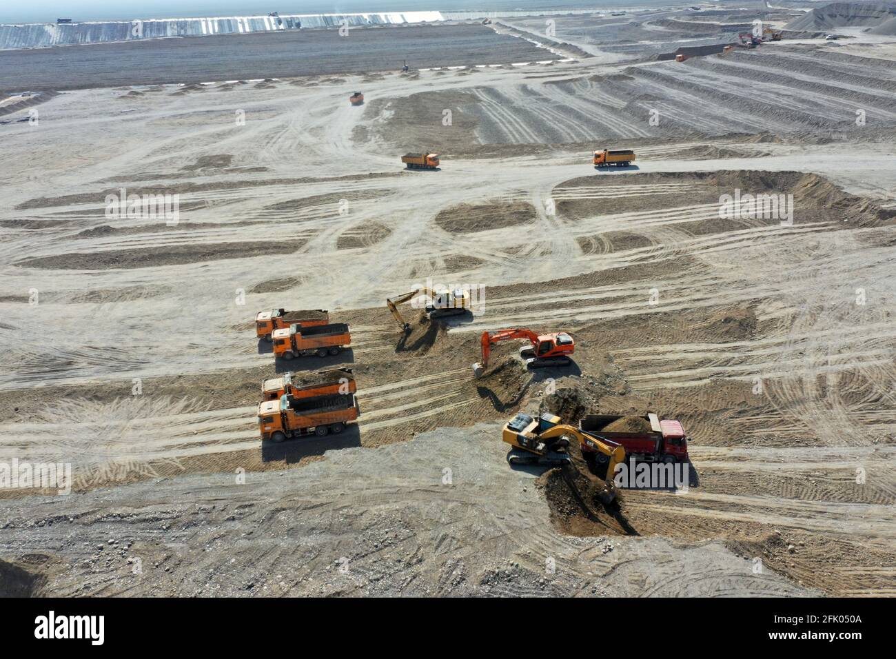 BOZHOU, CHINA - APRIL 27, 2021 - A drone takes an aerial view of the ...