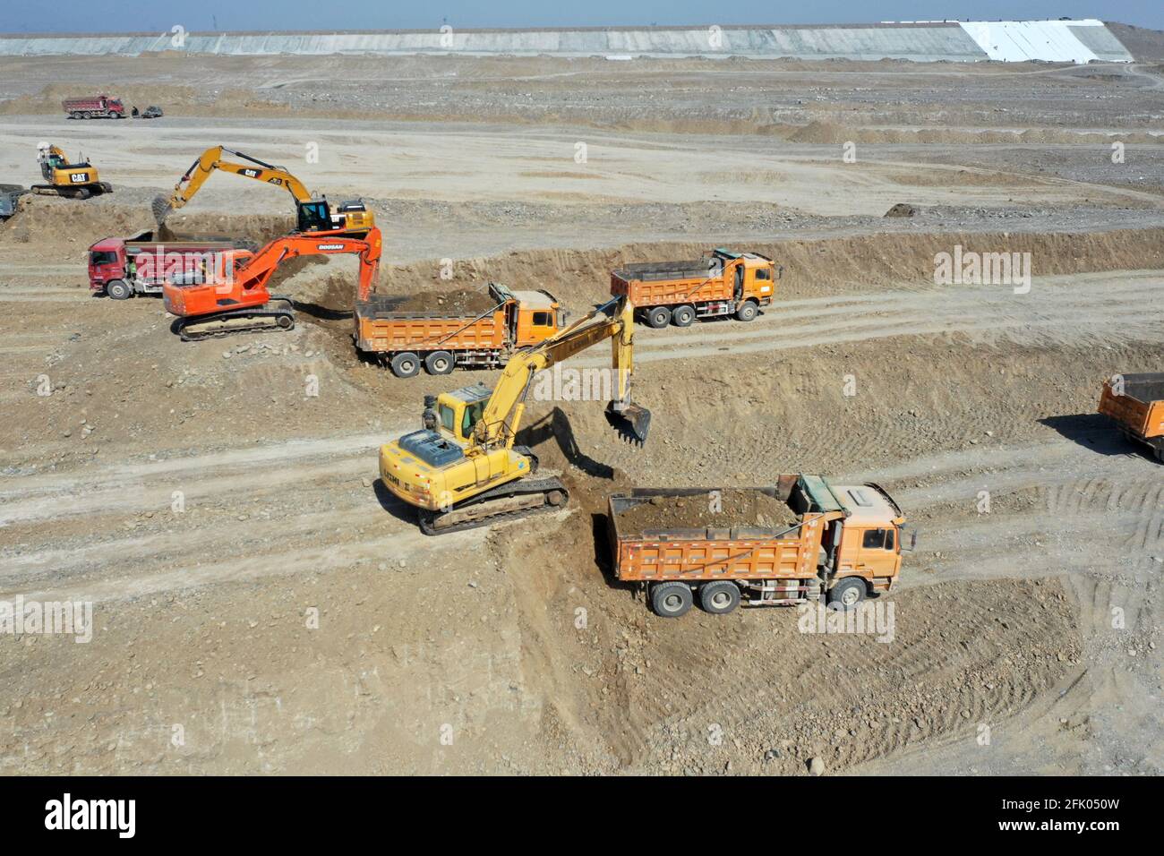 BOZHOU, CHINA - APRIL 27, 2021 - A drone takes an aerial view of the ...